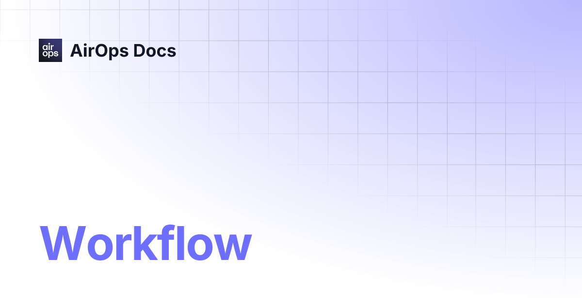 Workflow | Documentation