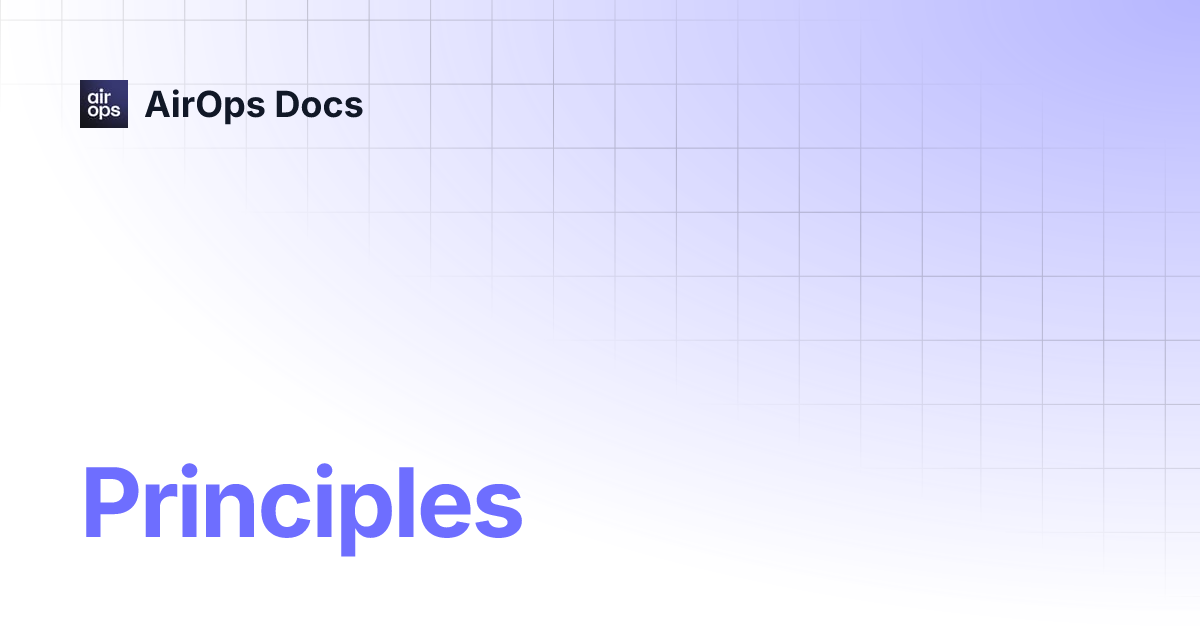 Principles | Documentation
