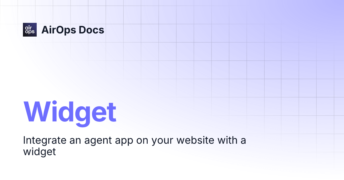 Widget | Documentation