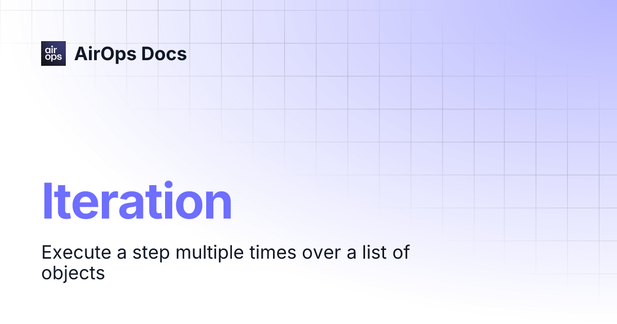 Iteration | Documentation